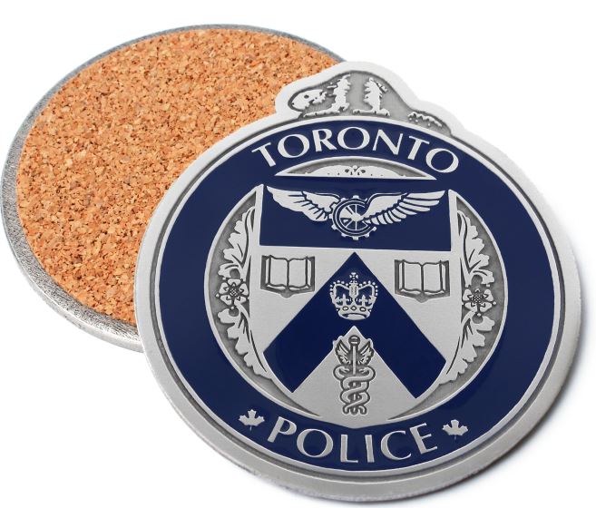 TORONTO POLICE PEWTER COASTER – THE 808 - TORONTO POLICE GIFT SHOP